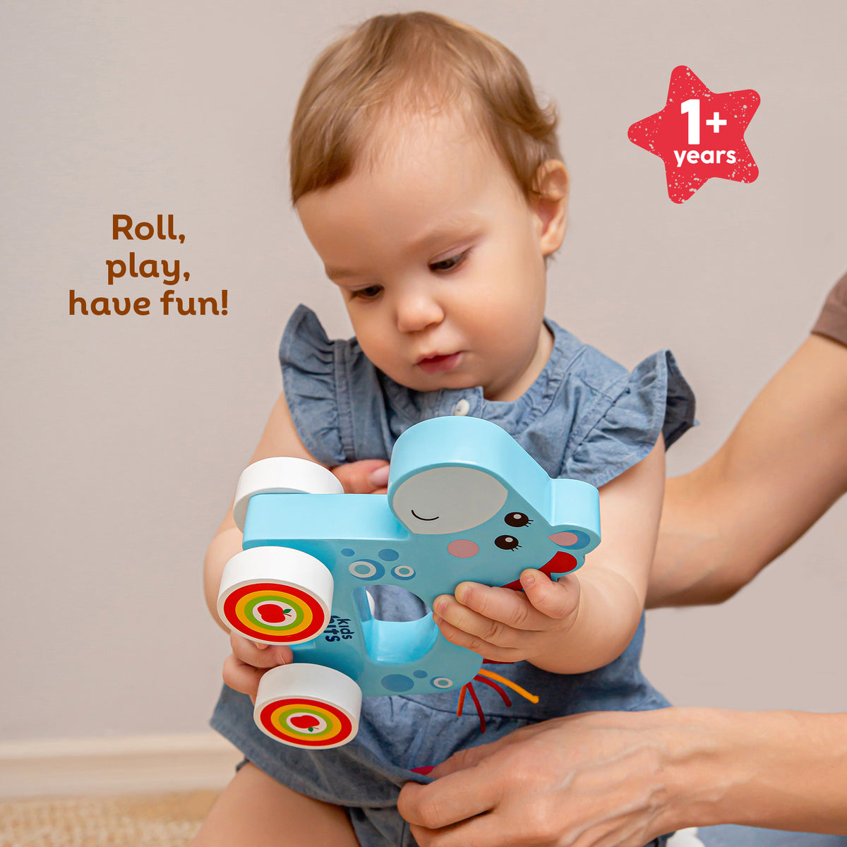 Kids Hits: Colorful Wooden Push & Pull Toy Pull-Along Horse - A Fun Co